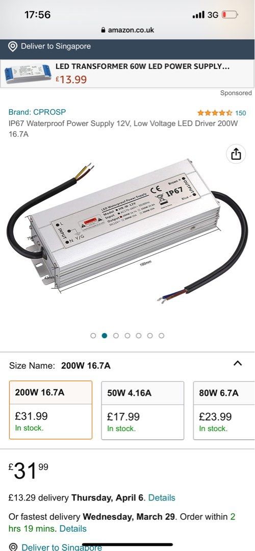 CPROSP LED Transformer 12V 200W 16.7A IP67 Waterproof Low Voltage LED ...