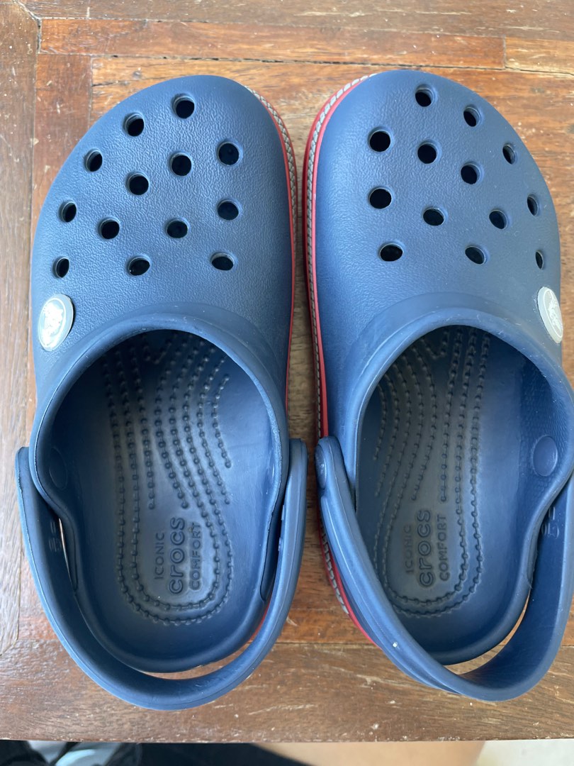 Crocs Navy Blue Clog, Babies & Kids, Babies & Kids Fashion on Carousell