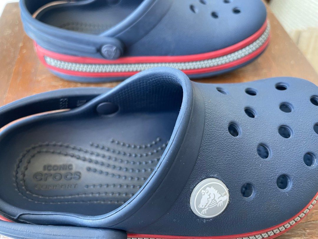 Crocs Navy Blue Clog, Babies & Kids, Babies & Kids Fashion on Carousell