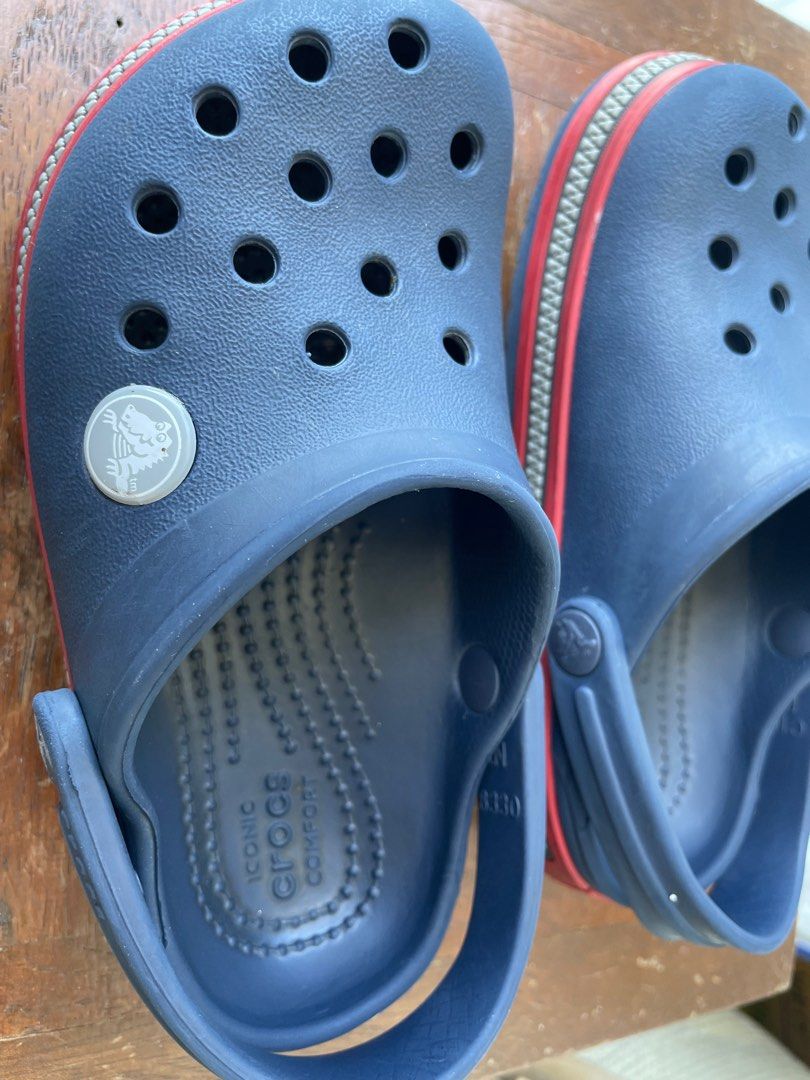 Crocs Navy Blue Clog, Babies & Kids, Babies & Kids Fashion on Carousell