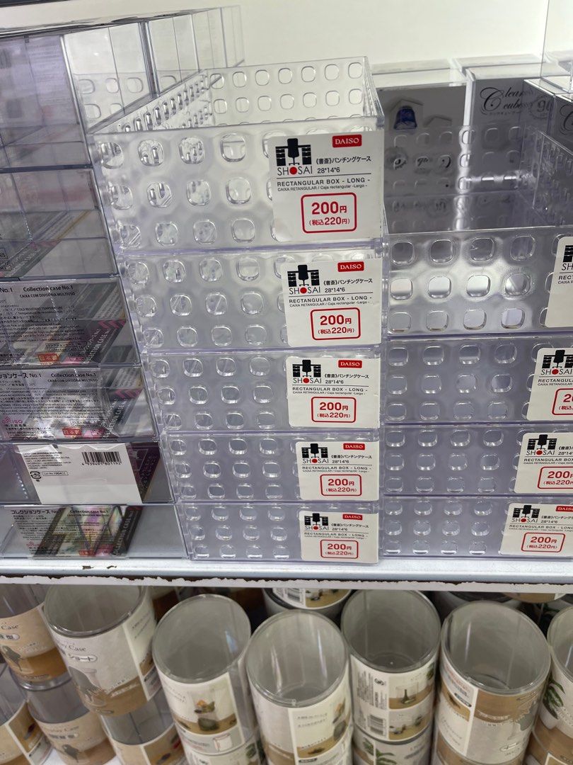 Daiso Long Storage Boxes - 3 pcs, Furniture & Home Living, Home ...