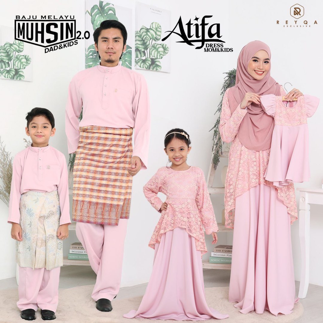 Dress Atifa x Baju Melayu Muhsin, Women's Fashion, Muslimah Fashion ...