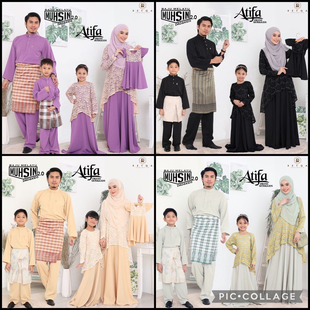 Dress Atifa x Baju Melayu Muhsin, Women's Fashion, Muslimah Fashion ...