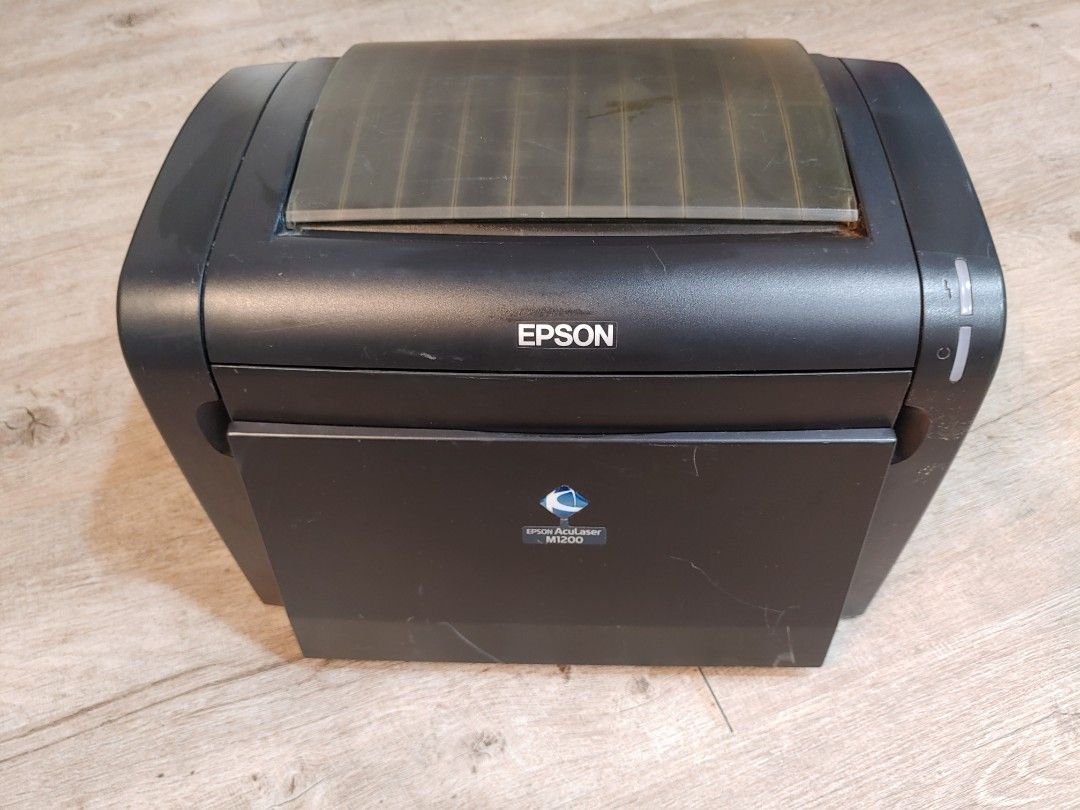 EPSON AcuLaser M1200 黑白雷射印表機 二手 含原廠碳粉匣及感光鼓 實測列印多張不卡紙, 電腦及科技產品, 印表機及影印機在旋轉拍賣