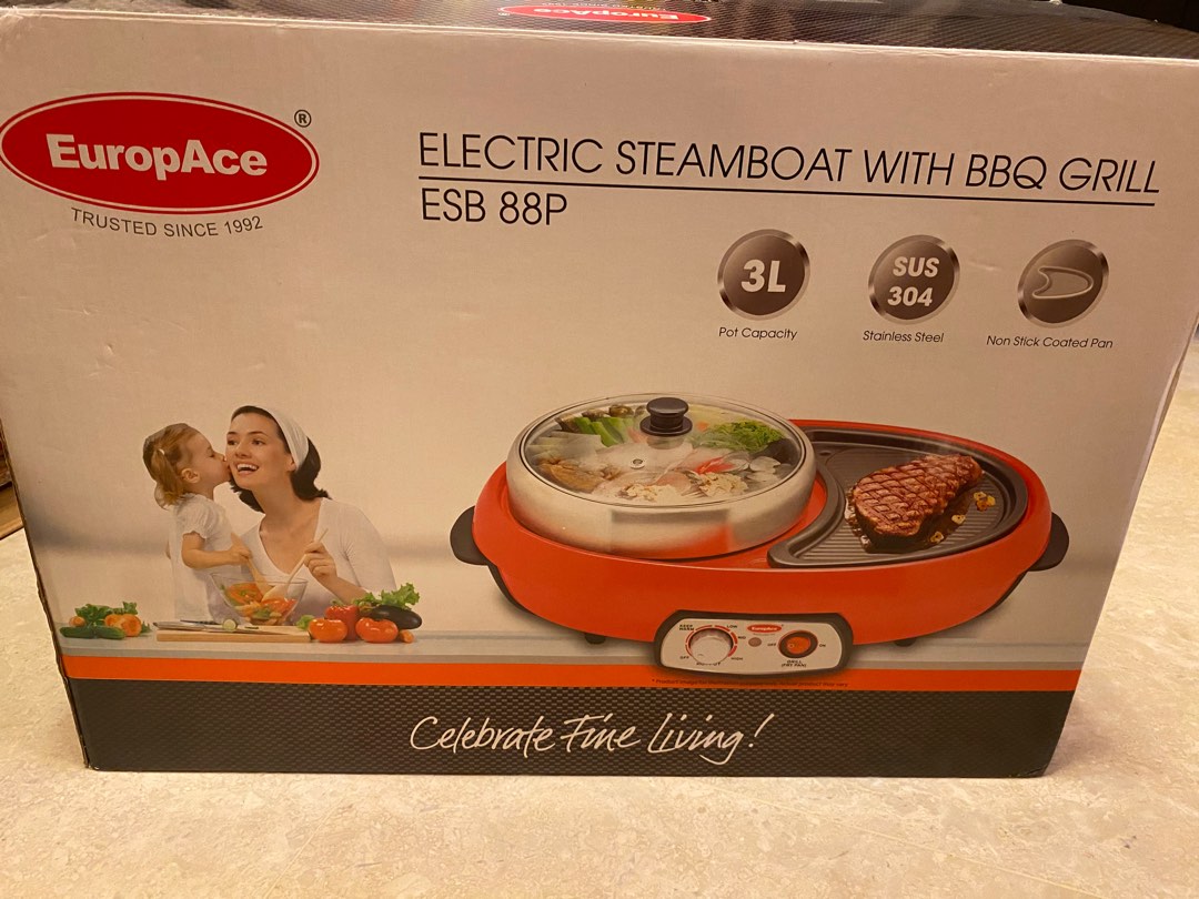 EuropAce Electric Steamboat with BBQ grill, TV & Home Appliances ...
