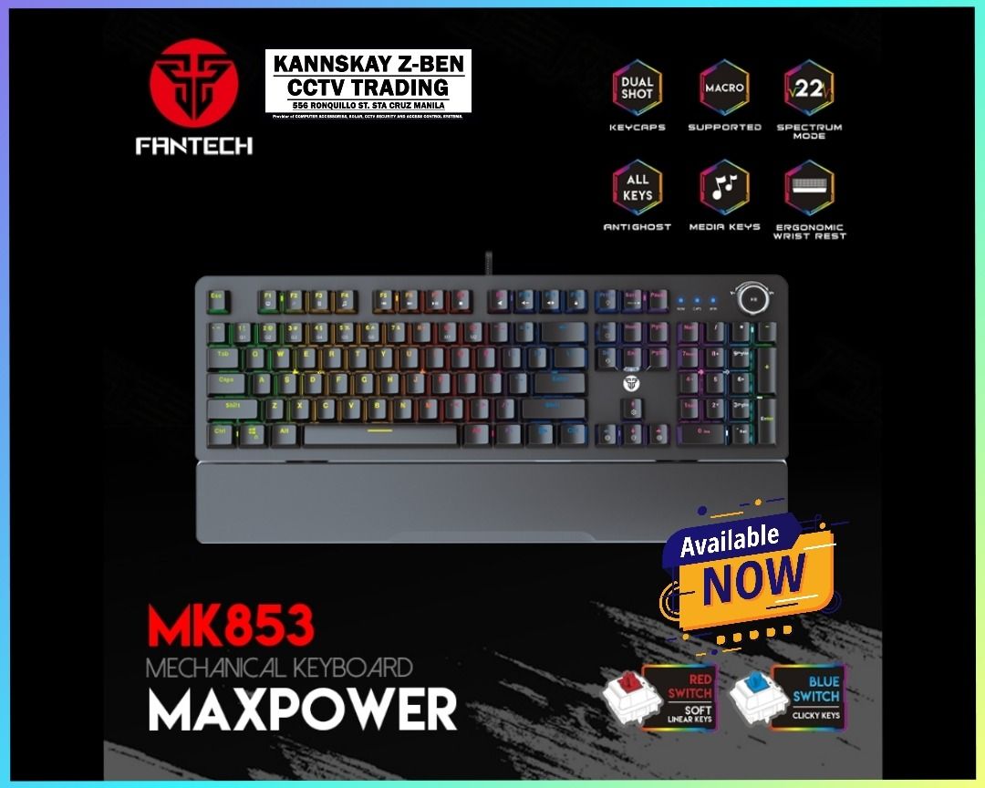 FANTECH MK853 MAXPOWER BLACK MECHANICAL GAMING KEYBOARD, Computers ...