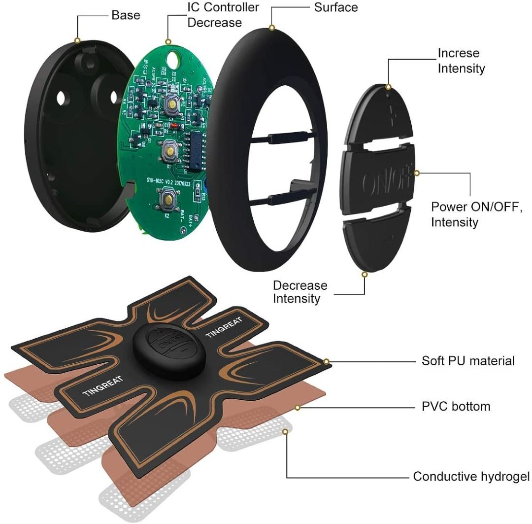 FLEXTRON BS Stimulator Muscle Toner, Portable Muscle Trainer ...