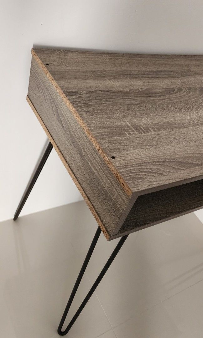 Gray Oak Computer Table, Furniture & Home Living, Furniture, Tables ...