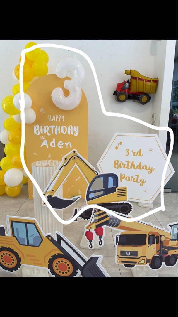 Happy birthday standee and cylinder cake stand, Babies & Kids, Going ...