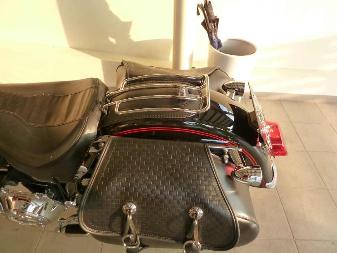 Harley Fatboy solo luggage rack, Motorcycles, Motorcycle Accessories on ...