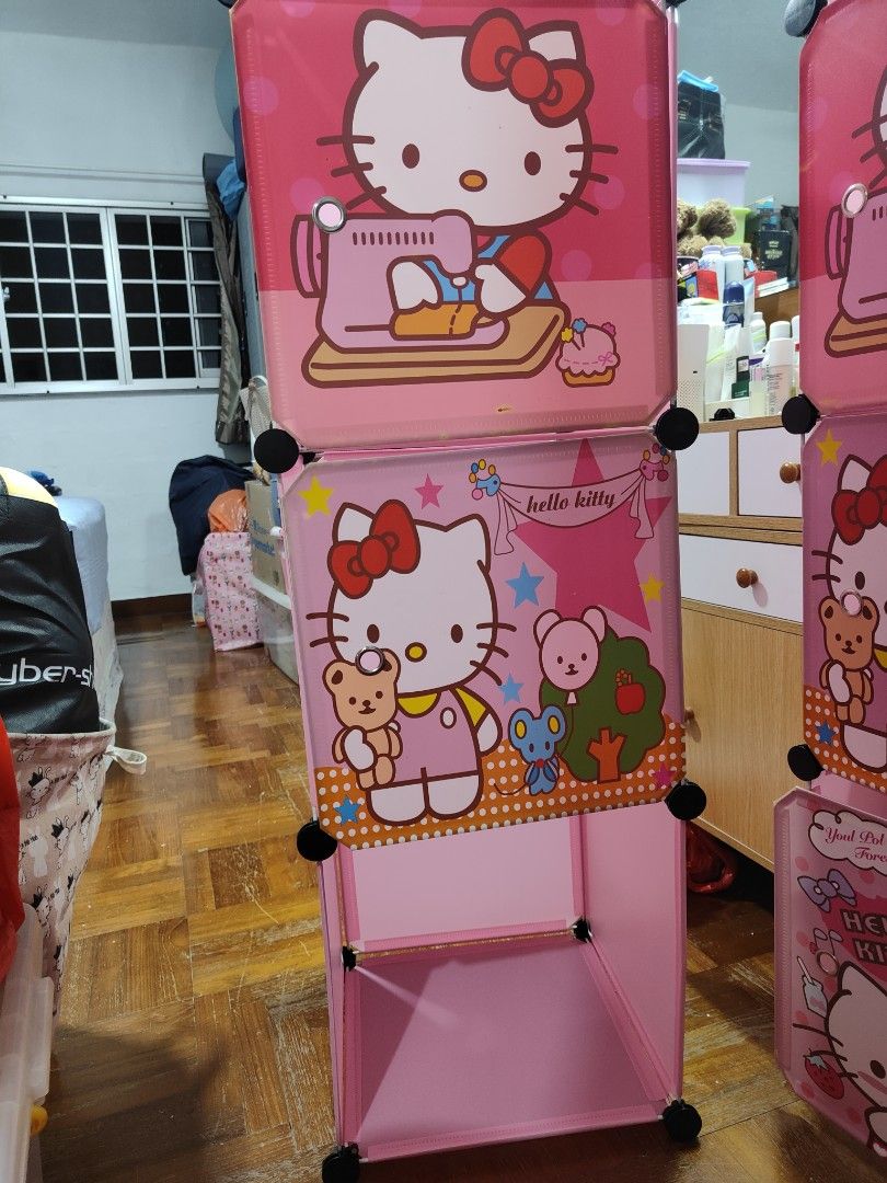 Hello Kitty DIY Rack Storage Box / Cabinet/ Wardrobe, Furniture & Home Living, Home Improvement ...