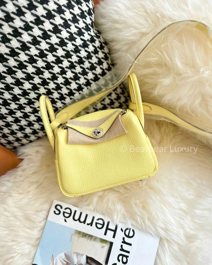 Hermes Mini Lindy 0Y Limoncello Phw 檸檬酒黄銀, 名牌, 手袋及銀包 - Carousell