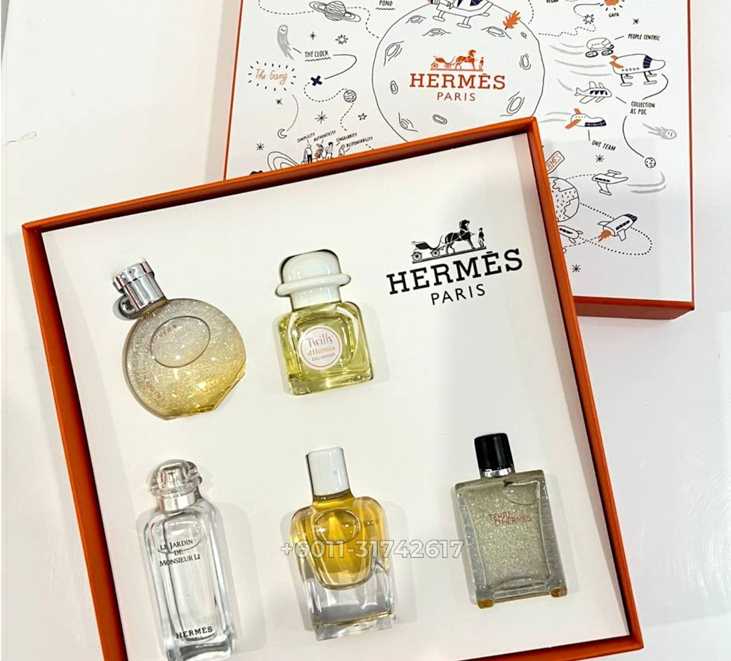Hermes White Box Parfum Set for Unisex With 5x5ml, Beauty & Personal ...