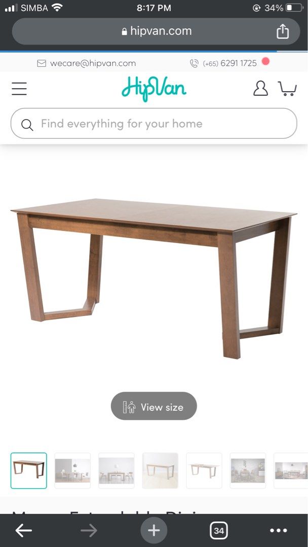 Hipvan Meera Extendable dining table, Furniture & Home Living ...