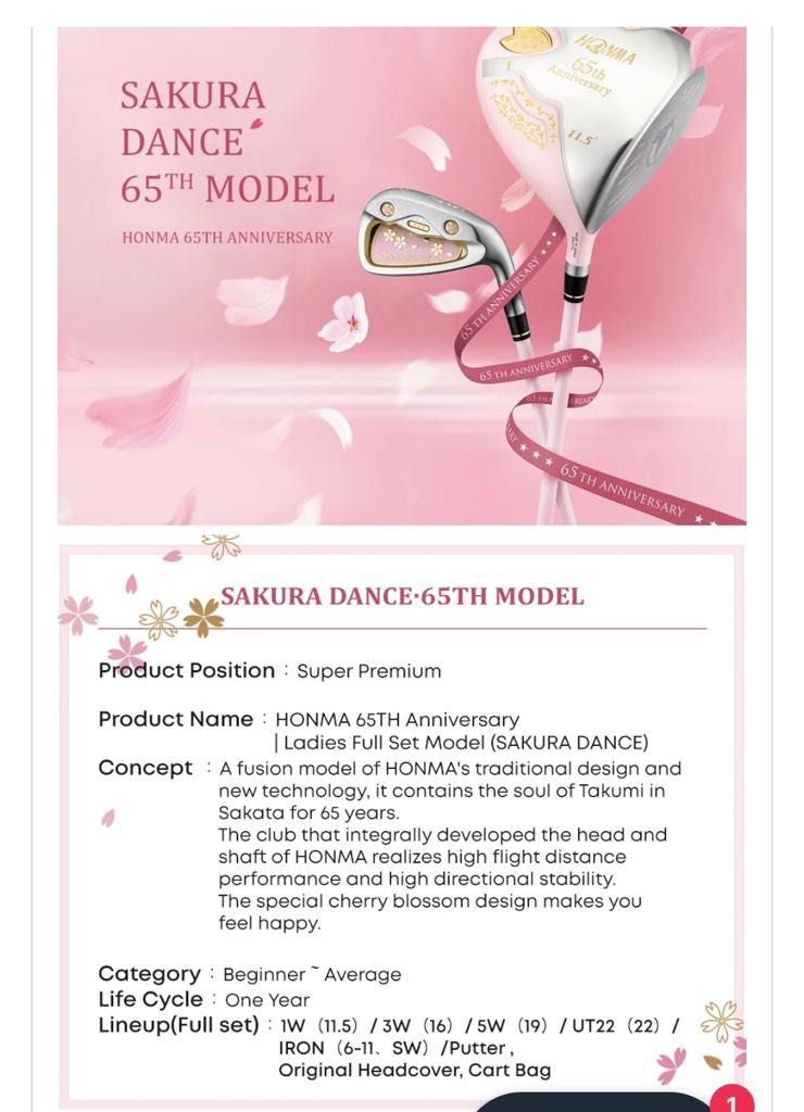 HONMA 65th Anniversary Sakura Dance Limited Edition Full Set 2022 Women ...