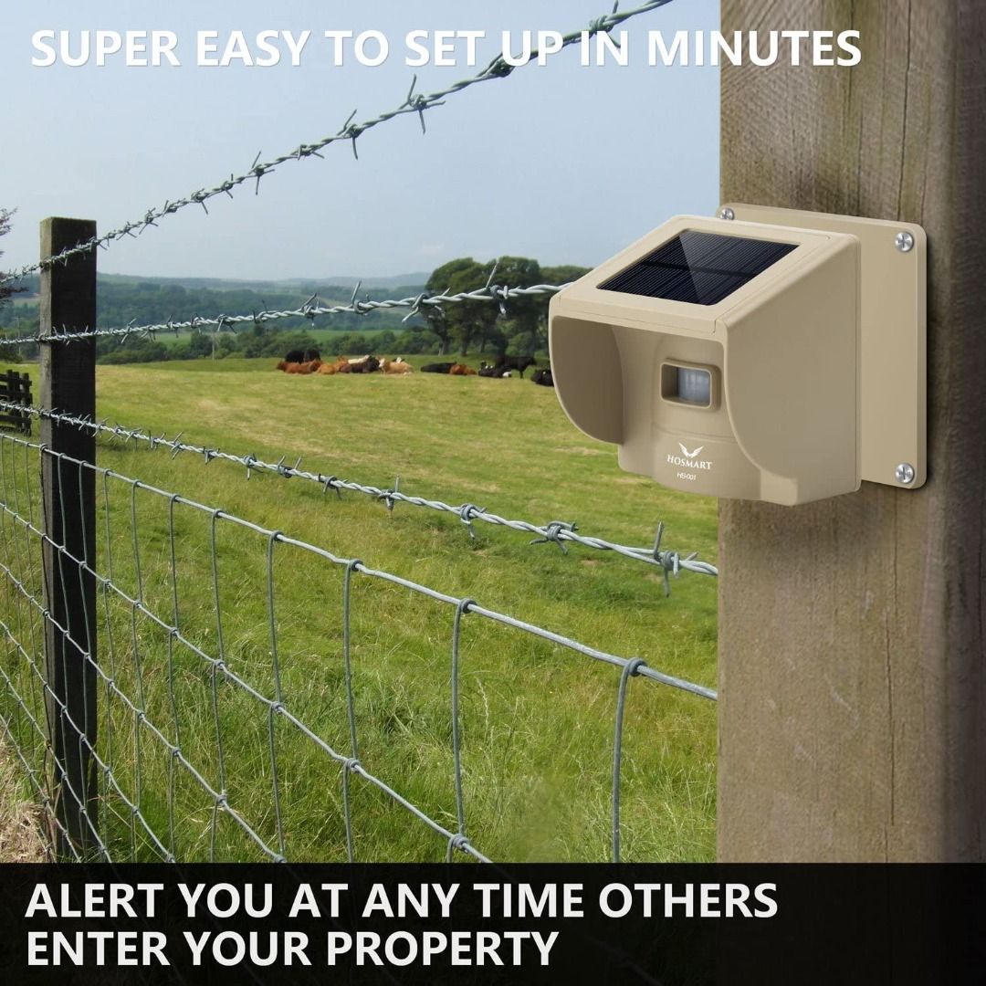 Hosmart Rechargable Solar Driveway Alarm Wireless Sensor System ...