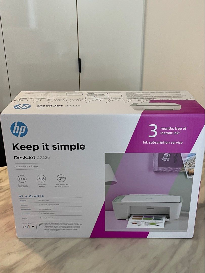 HP DeskJet 2722e All-in-One Printer, Computers & Tech, Printers ...