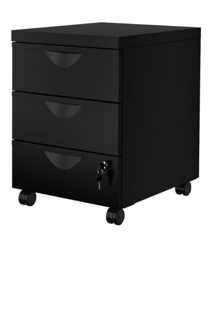 IKEA ERIK Drawer unit w 3 drawers on castors metal, Furniture & Home ...
