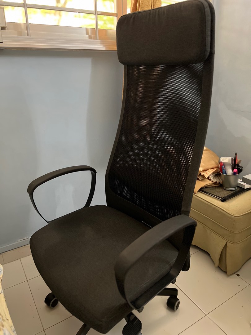 Ikea MARKUS Office chair, Vissle dark grey, Furniture & Home Living ...