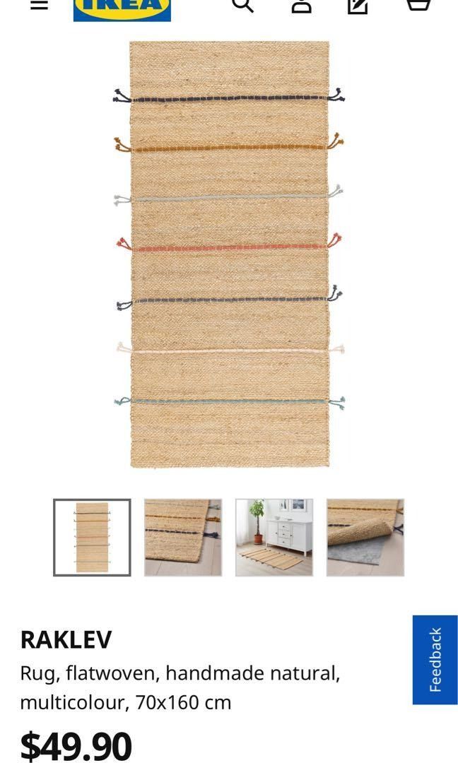 IKEA Raklev Handwoven Rug, Furniture & Home Living, Home Decor, Carpets ...