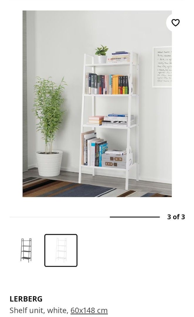 IKEA White Shelf Unit, Furniture & Home Living, Furniture, Shelves ...
