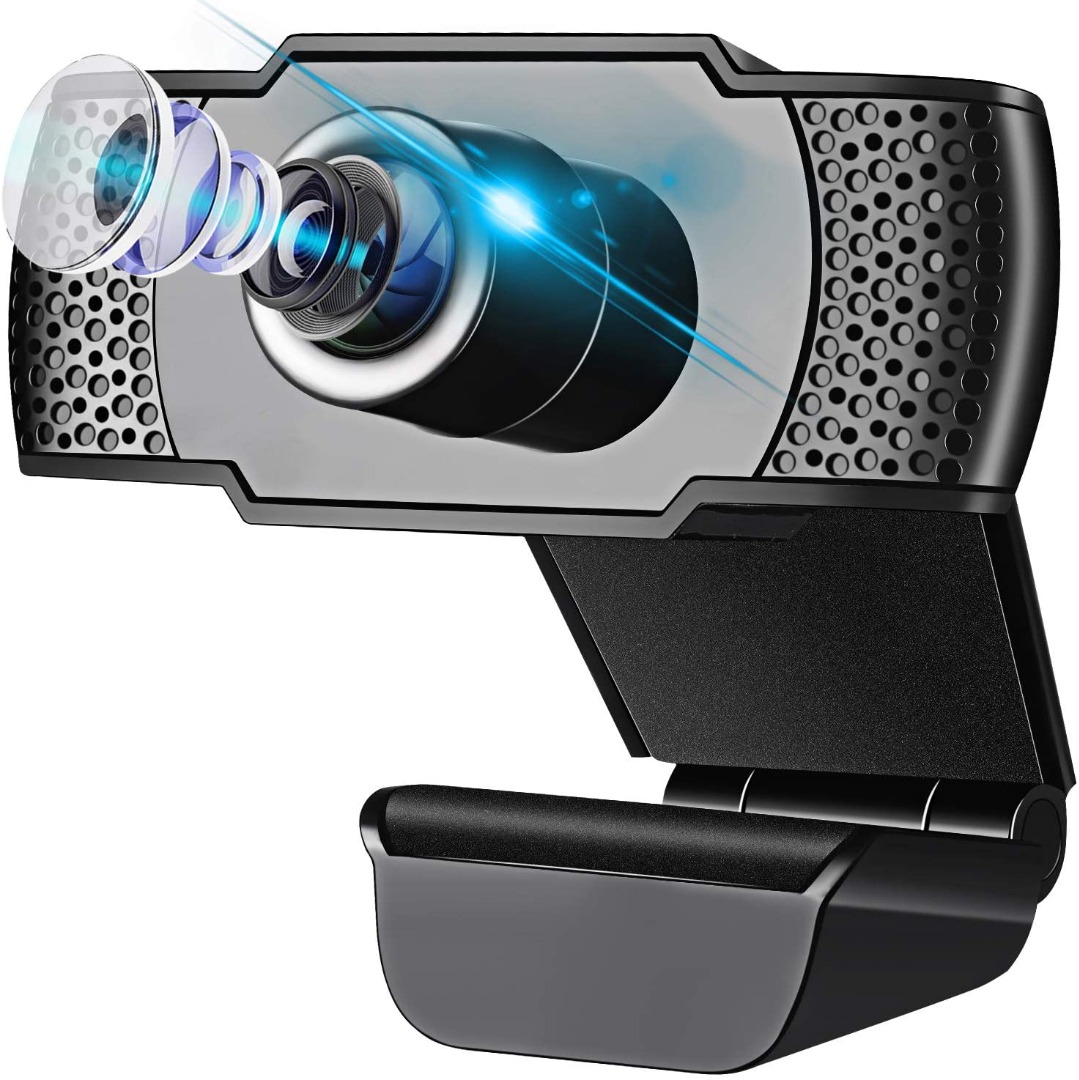 IVSO Webcam with Microphone, HD 1080P USB Camera Plug and Play ...