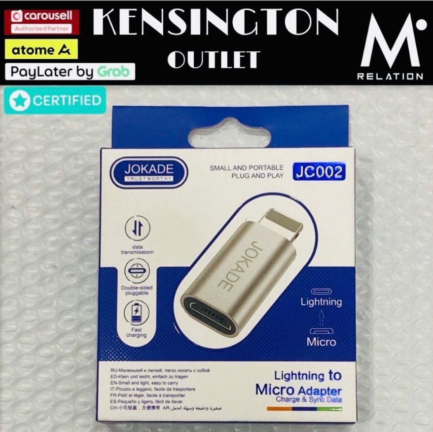 {Kensington}{New} JOKADE Lighting to Micro Adapter JC002 | Charge ...