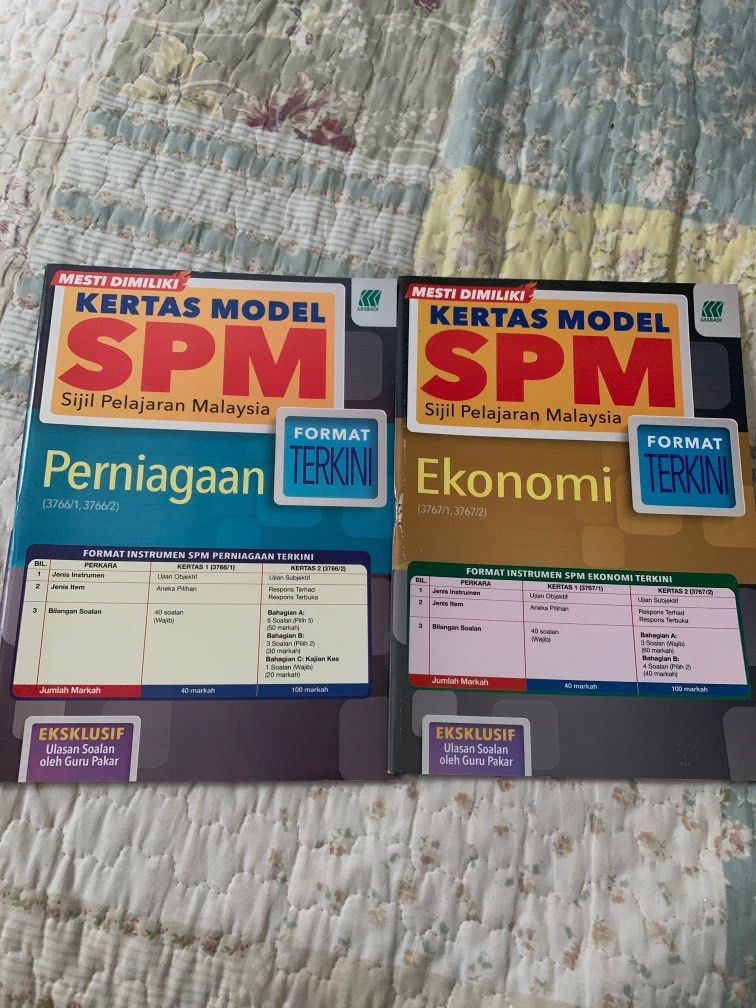 Kertas Model Spm Sasbadi Ekonomi And Perniagaan Buku Spm Buku Latihan