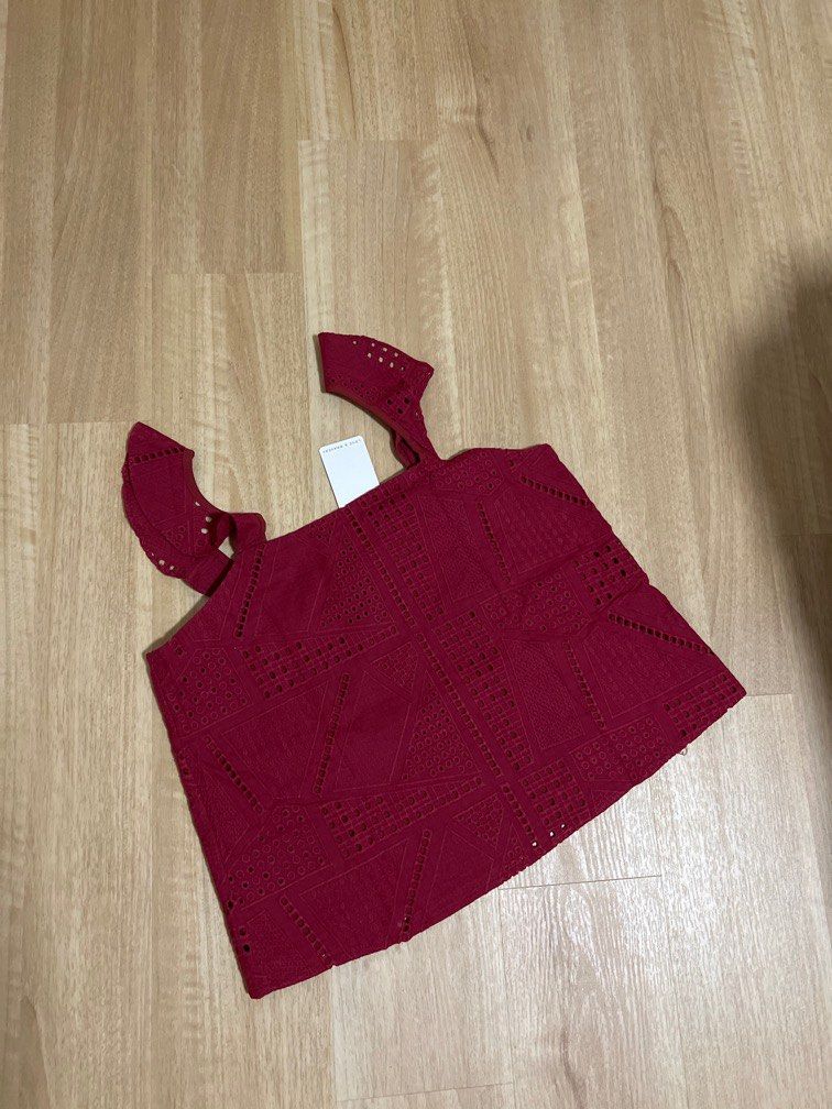 Love and Bravery Red Crochet Top, Women's Fashion, Tops, Other Tops on ...