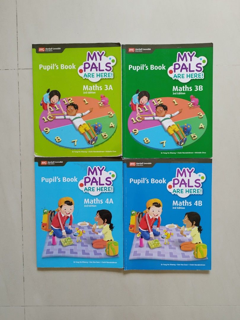 Math textbook Primary 3 and 4 - 4A 4B 3A 3B My Pals Are Here! 3rd ...
