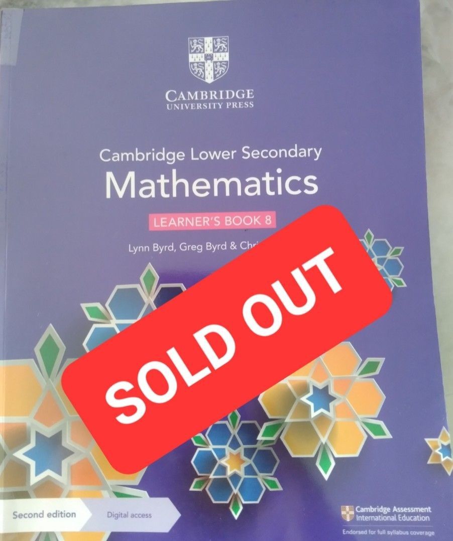 NEW Cambridge Lower Secondary Mathematics Learner's Stage 8 Book with Digital Acces (1 Year ...