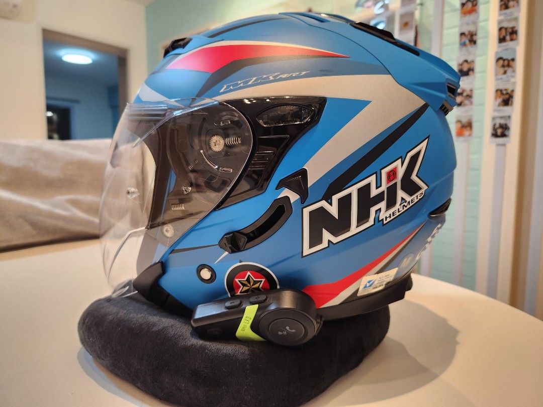 Nhk helmet with comms, Motorcycles, Motorcycle Apparel on Carousell