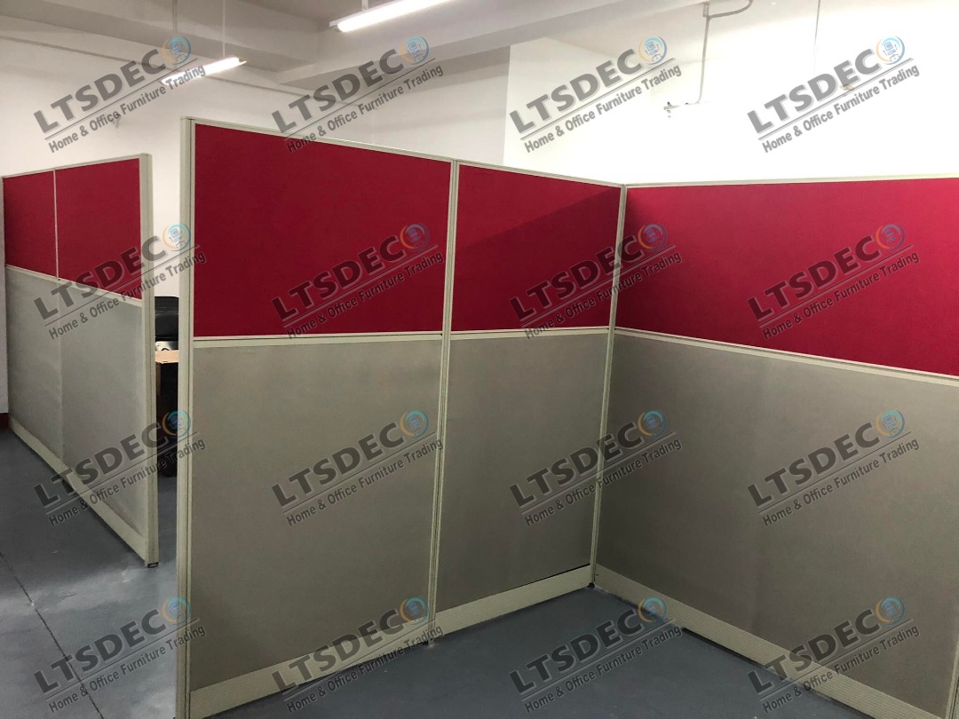 office partition full fabric high panel divider 2tone type furniture on ...