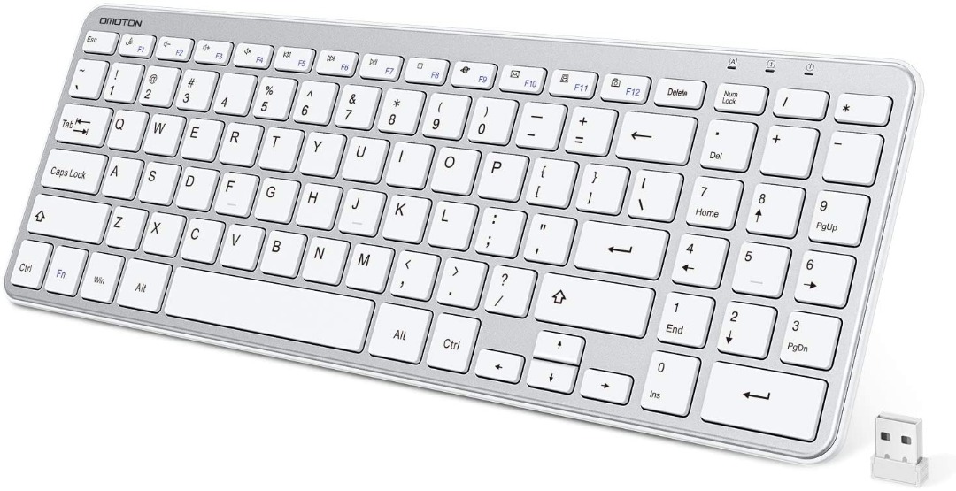OMOTON 2.4G Wireless Keyboard with Numeric Keypad, UK-layout Keyboard ...