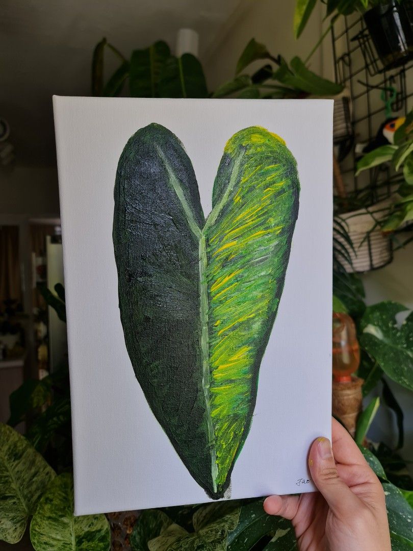 Painting for aroid plants, foliage plants painting, Furniture & Home ...