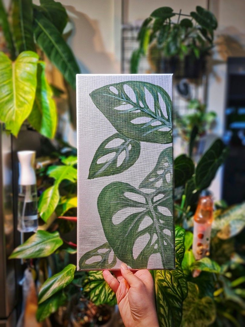 Painting for aroid plants, foliage plants painting, Furniture & Home ...