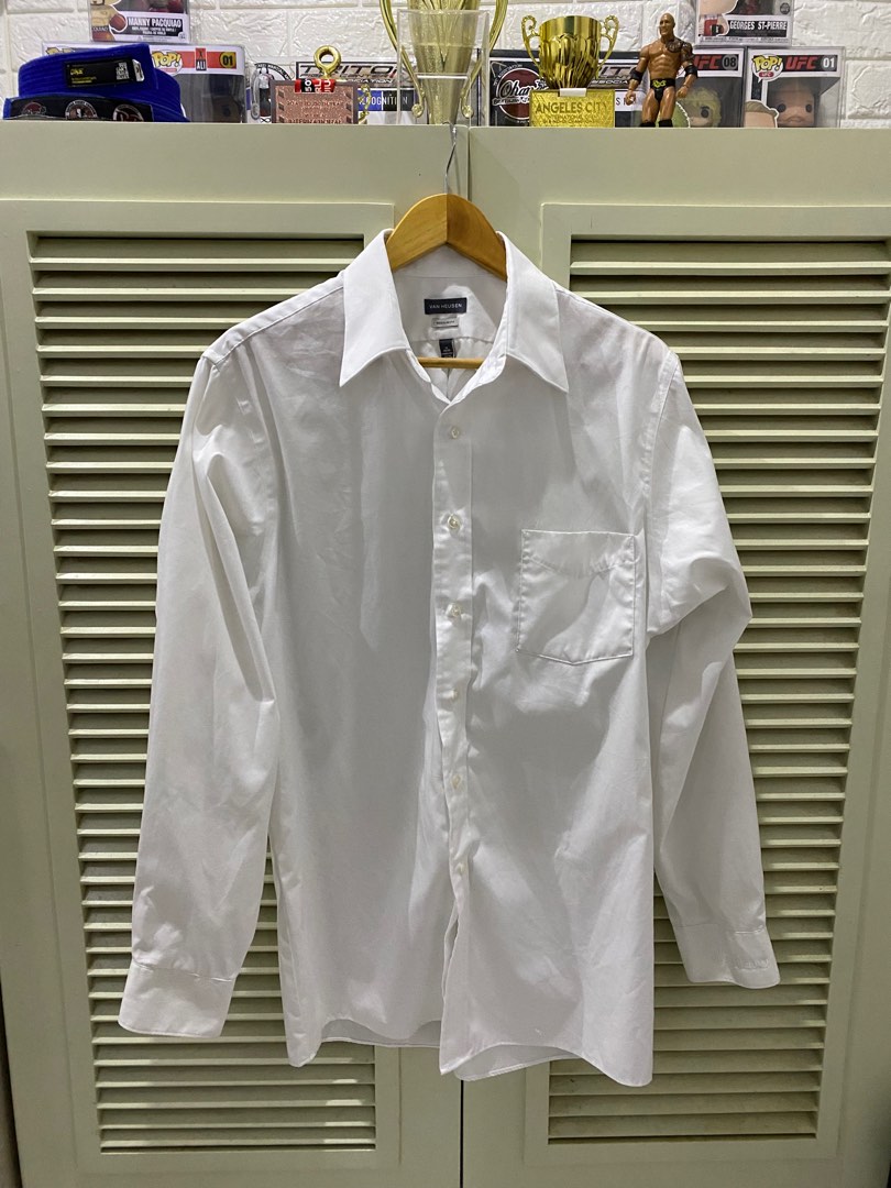 Plain white long sleeves polo, Men's Fashion, Tops & Sets, Formal ...