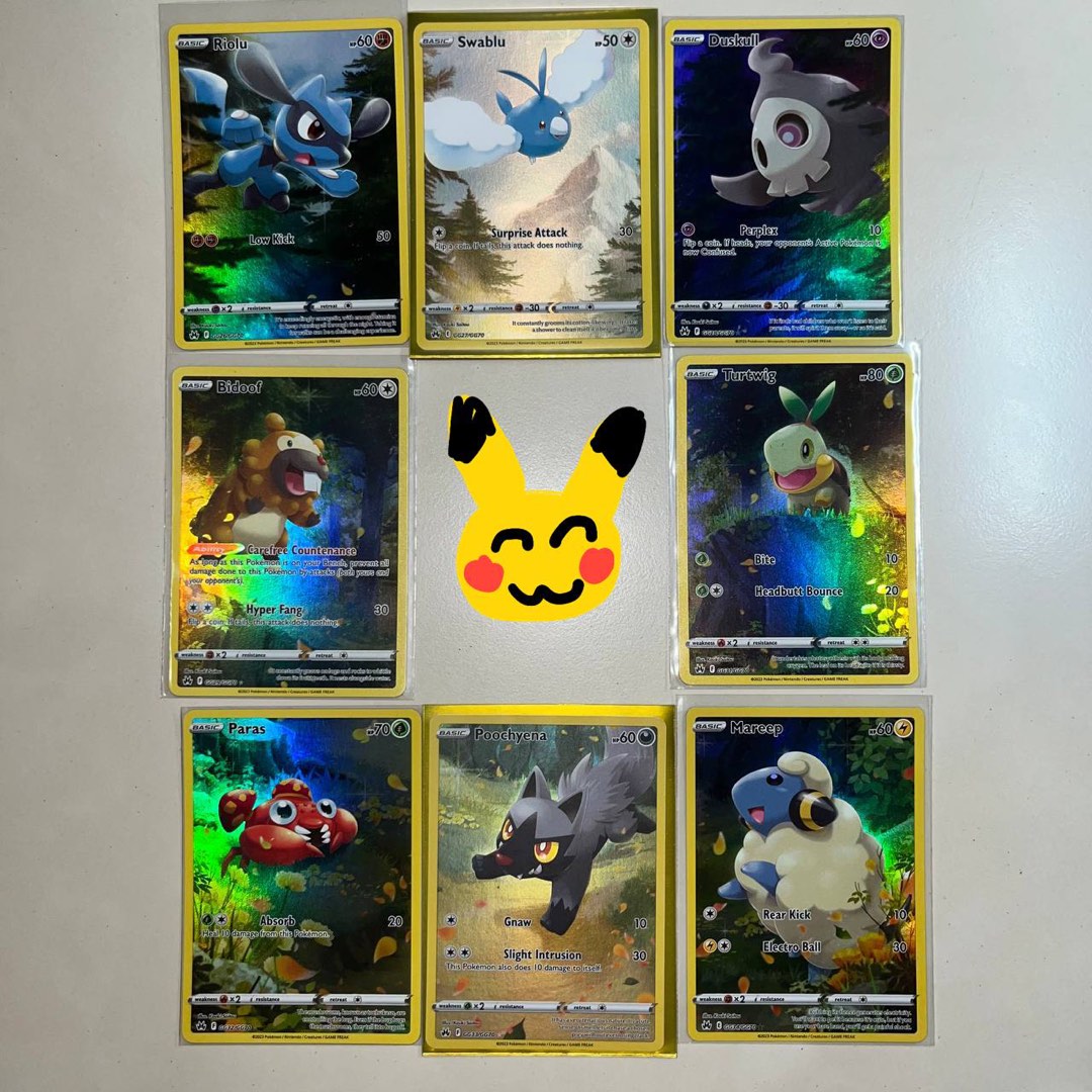 Pokemon card crown zenith ar ar9 gallarian gallery Riolu mareep Pikachu ...