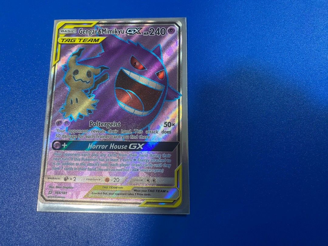 Pokemon Gengar and Mimikyu TAG TEAM GX, Hobbies & Toys, Toys & Games on Carousell