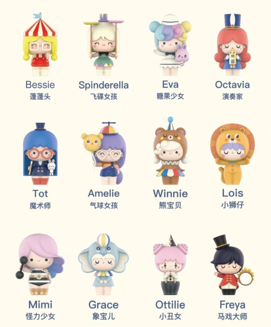 Popmart Momiji Dolls Circus Full Set of 12, Hobbies & Toys, Toys ...
