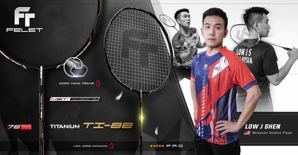Pristine Condition Felet Titanimum TI 88 Badminton Racket strung with ...