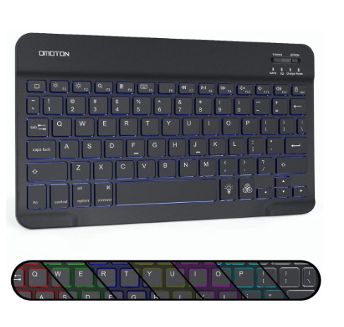 (PROMO) Backlit Bluetooth Keyboard Wireless Keyboard 10 Inch Colorful ...