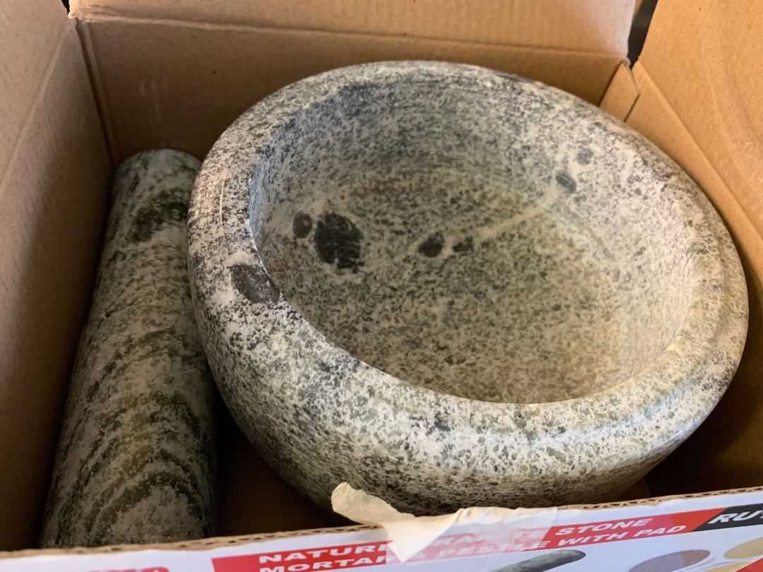 Rayaco 17.5CM MORTAR and PESTLE/Lesung Batu (Nature Granite Stone ...