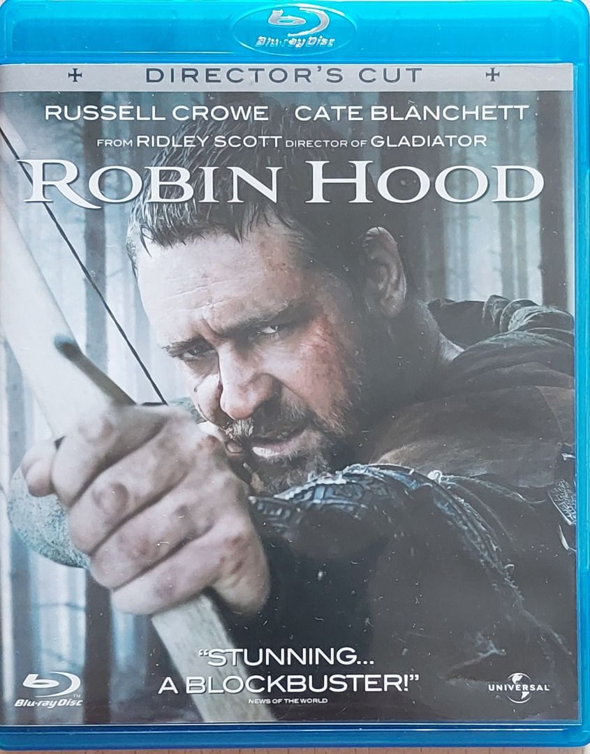 ROBIN HOOD Russell Crowe Blu-ray Disc, 興趣及遊戲, 音樂、樂器 & 配件, 音樂與媒體 - CD 及 DVD - Carousell