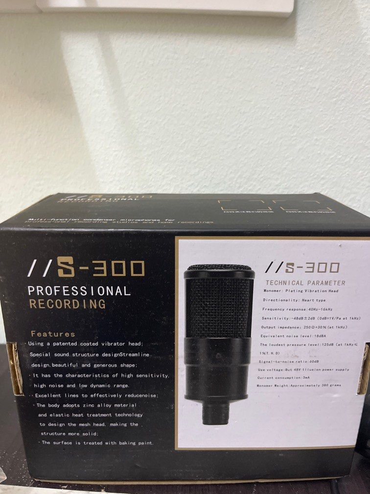 S-300 Professional Recording Condenser Microphone, Audio, Voice ...