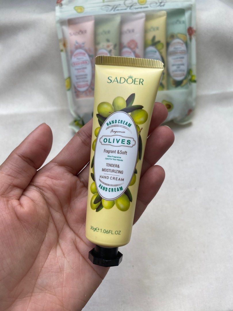 Sadoer Flower and Fruit Hand Cream Set Hand Lotion Fragrant Sakura Chamomile Rose Avocado Olives ...