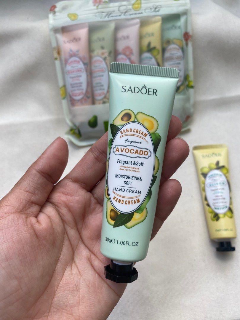 Sadoer Flower and Fruit Hand Cream Set Hand Lotion Fragrant Sakura Chamomile Rose Avocado Olives ...