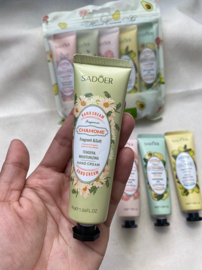 Sadoer Flower and Fruit Hand Cream Set Hand Lotion Fragrant Sakura Chamomile Rose Avocado Olives ...