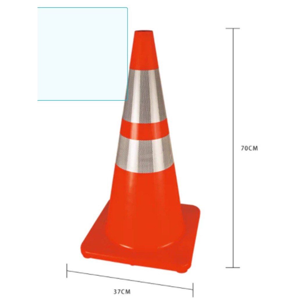 SAFETY CONE UNBREAKABLE RUBBER TRAFFIC BLOCK CONE ROAD BARRIER WITH ...