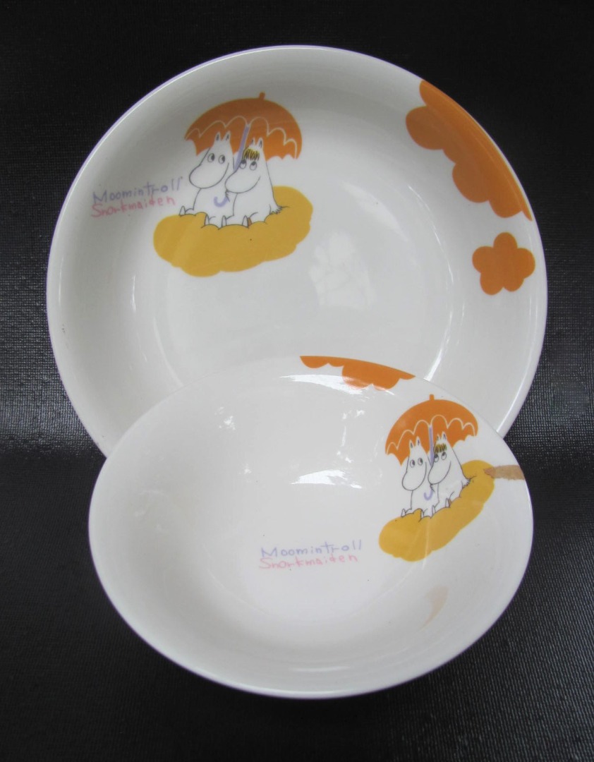 Set of 2 Moomin Valley Big & Small Deep Plates - Moomintroll ...